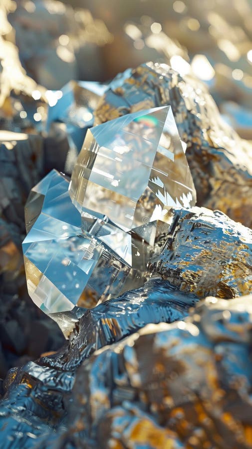 A Close Up of Some Crystals on Rocks Stock Photo - Image of diamond ...