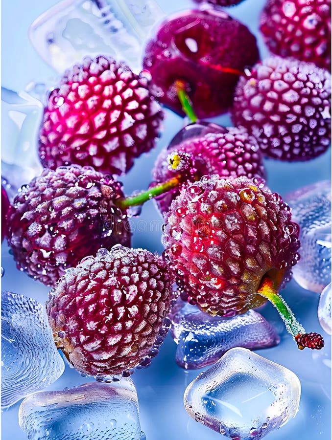 A Close Up of Some Ice and Fruit Stock Image - Image of fruit, bubble ...