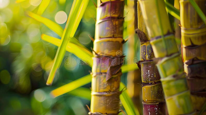 A Close Up of Some Sugar Cane Stalks Stock Image - Image of yellow ...
