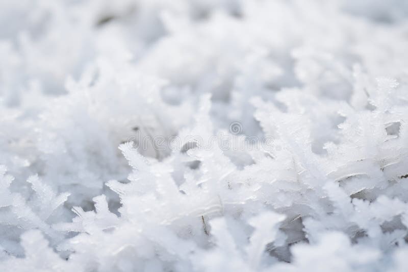 A Close Up of Some White Frost on the Ground Stock Illustration ...