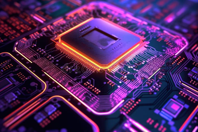 Close Up of Sophisticated Modern Technology Circuit Board. Generative ...