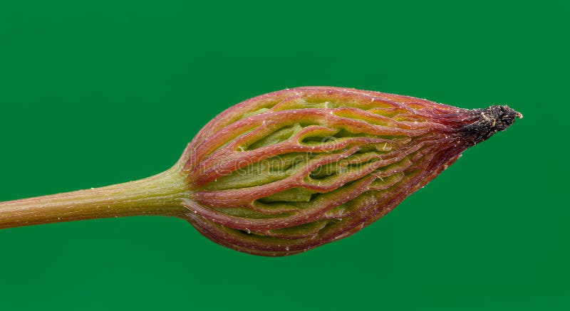 Detailed Closeup of Sorrel Seed Pod Against Green Background Stock ...