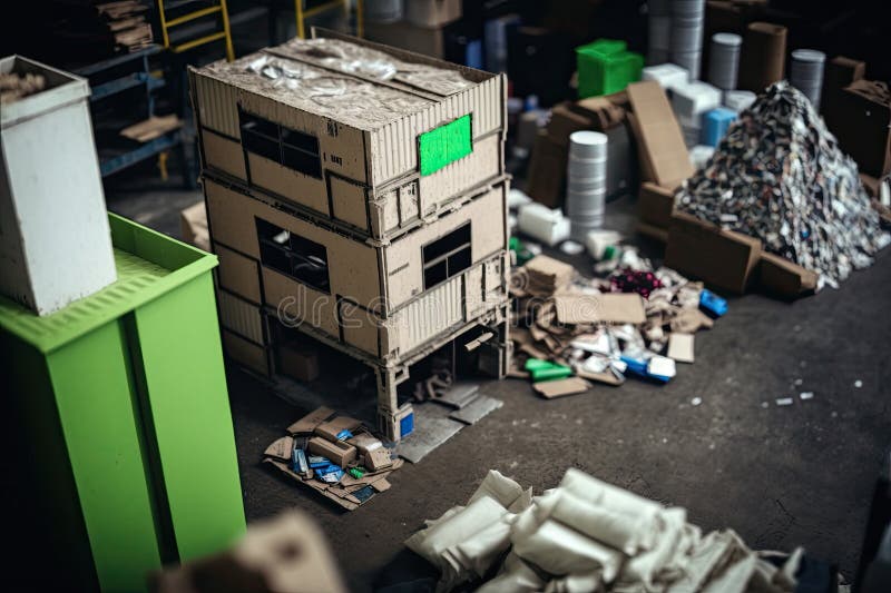 Close-up of Sorting Facility, with Different Types of Recyclables ...