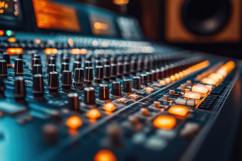 Sound Board Music Mixer - Knobs and Sliders Stock Image - Image of ...