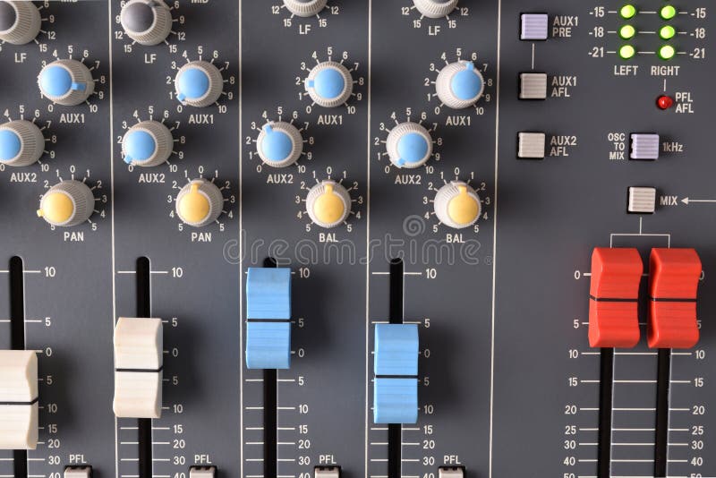 Close Up Digital Vu-meter Sound Mixer Top View Stock Photo - Image of ...