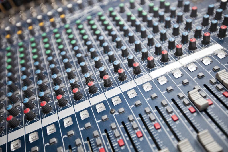 Close-up of Sound Mixing Equipment in Studio Stock Photo - Image of ...
