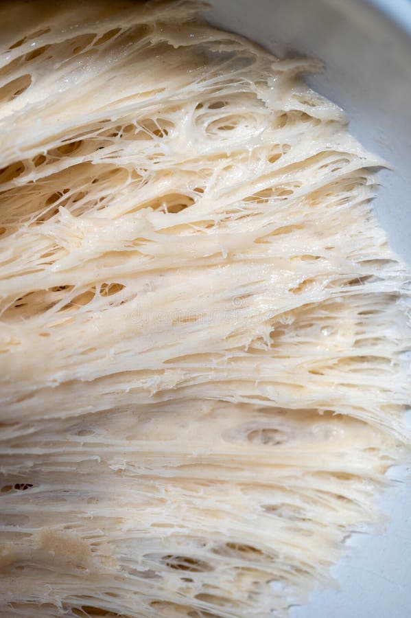 Close Up Sourdough Bread Dough Starter Texture, Baking Homemade Bread ...