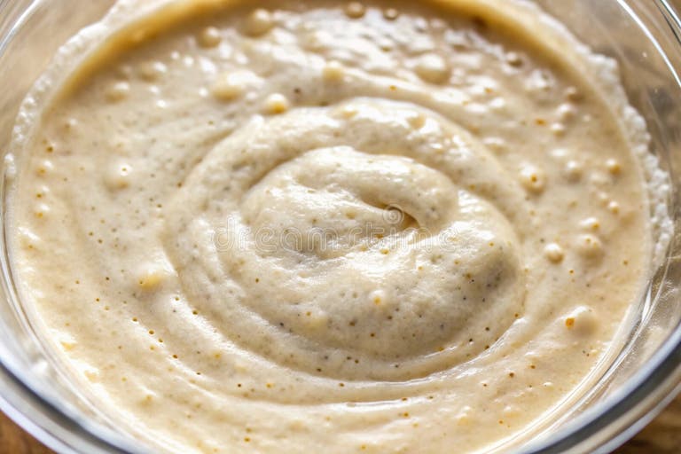 Close-Up of Sourdough Starter Fermentation Process - Generative AI ...