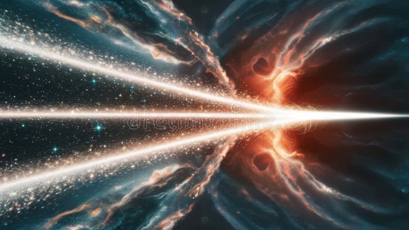 A Close Up of a Space Scene with Two Bright Beams, AI Stock Photo ...