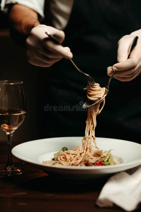 Close-up of Spaghetti Coiled on a Fork Stock Photo - Image of italian ...