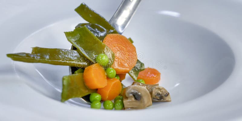 Close-up with Spanish Mixed Vegetable Cooking Preparation Stock Photo ...