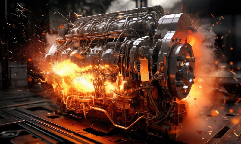 Close-Up of a Spark-Emitting Machine in Action Stock Illustration ...