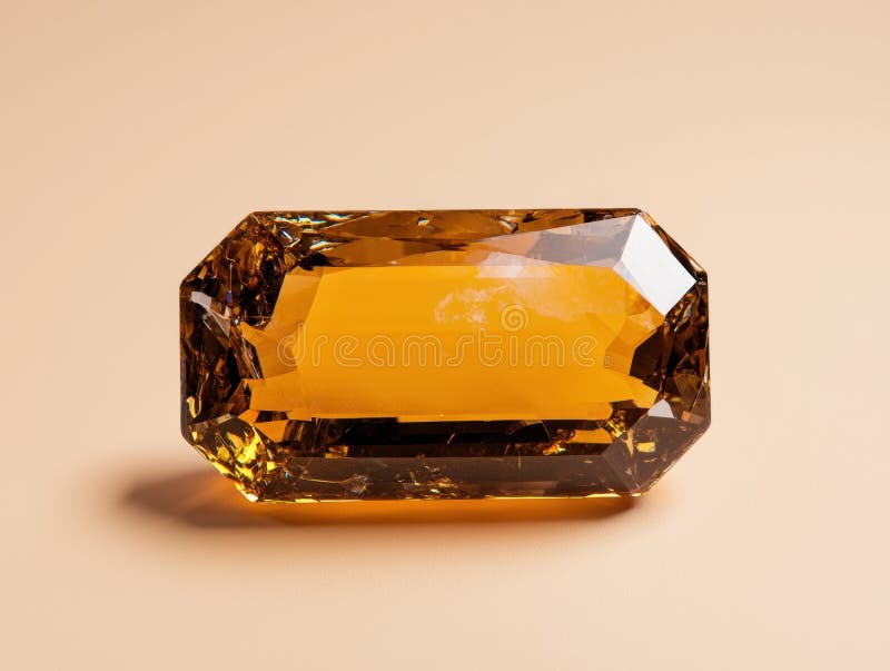 Close-up of a Sparkling, Amber Gemstone Stock Illustration ...