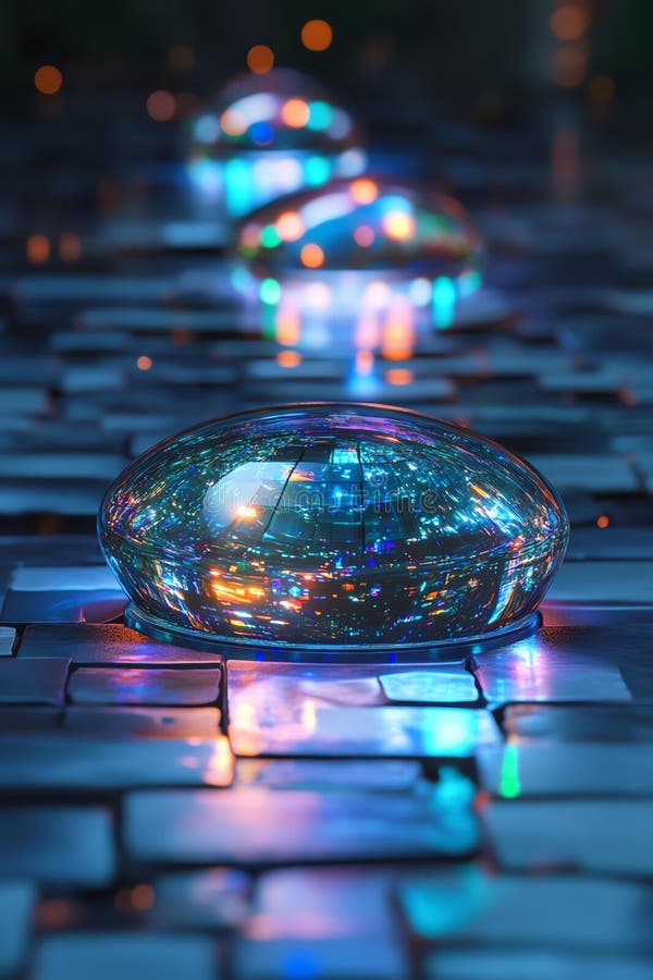 A Close-up of Sparkling Bubbles on a Reflective Surface, Radiating ...