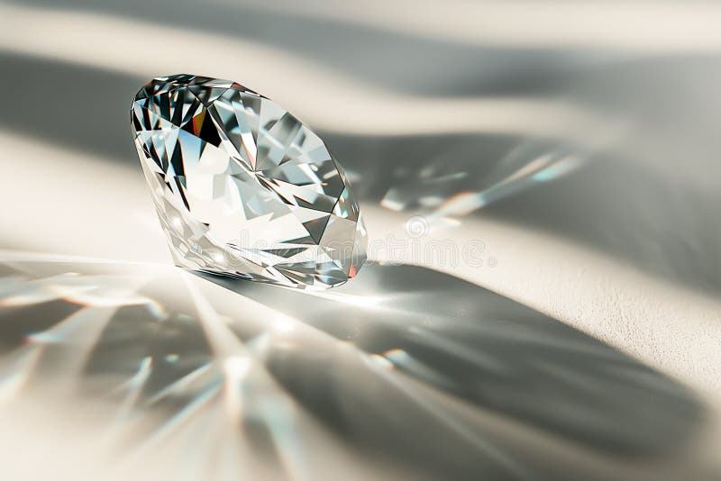 Close-up of a Sparkling Diamond Casting Elegant Light Reflections on a ...