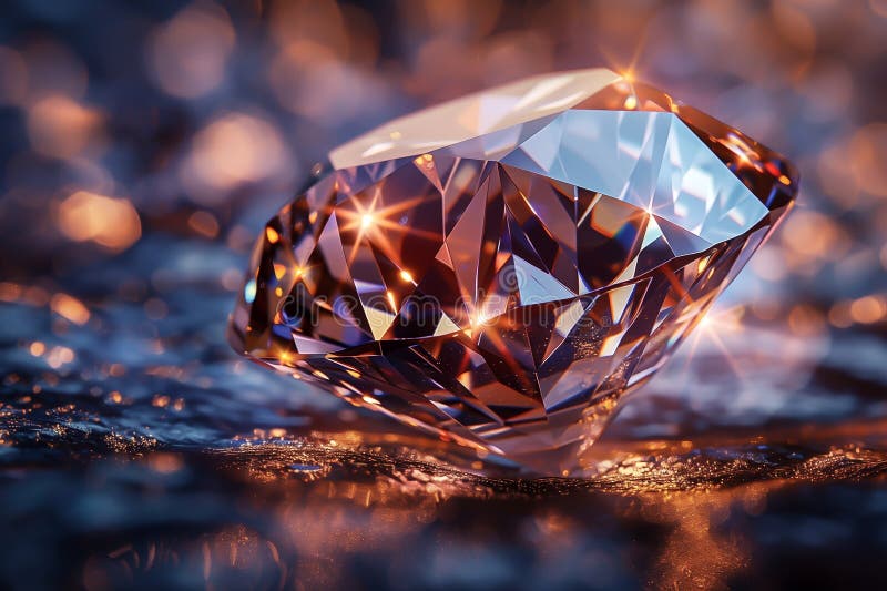 Close-up of a Sparkling Diamond on a Colorful Surface Showcasing Its ...