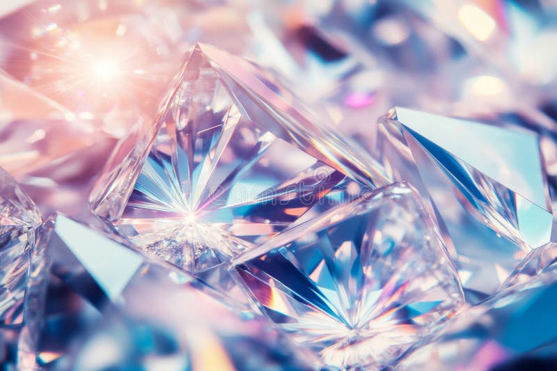 Close-up of Sparkling Diamond Dust, Shimmering with Prismatic ...