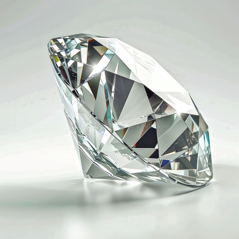 Close-up of a Sparkling Diamond on a Reflective Surface. the Image ...