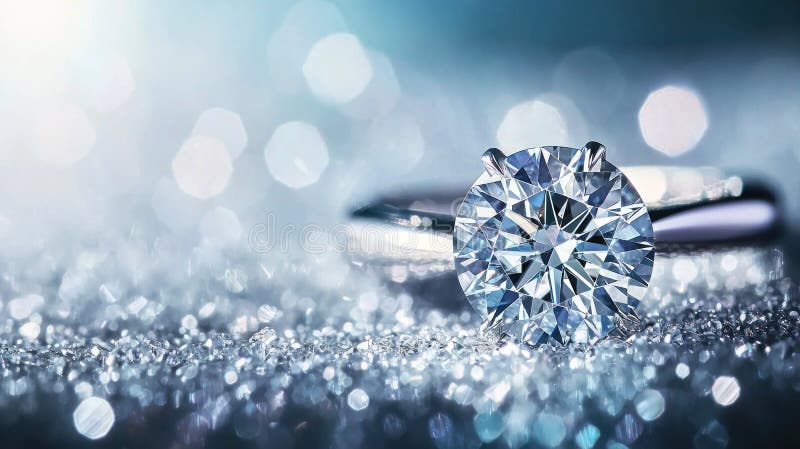 A Close-up of a Sparkling Diamond Ring, Showcasing Its Twinkling Brilliance Stock Image - Image ...