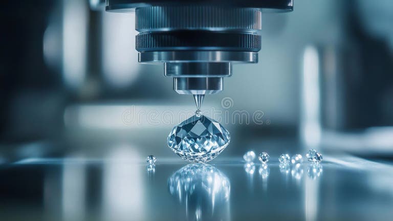 Close Up of Sparkling Diamond Under Microscope Stock Illustration ...