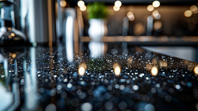 Close-up of a Sparkling Kitchen Countertop. Stock Image - Image of ...