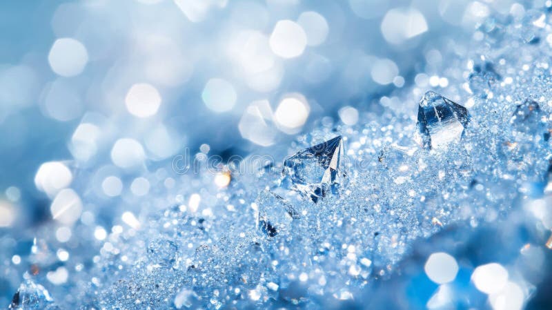 Close-Up of Sparkling Water Droplets on Blue Surface Stock Illustration ...