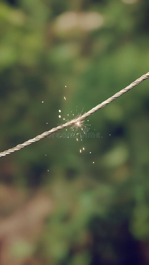 Close-up of Sparks on a Wire. Stock Illustration - Illustration of ...