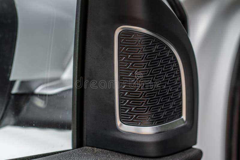 Close Up Speaker on Car Door. Stock Photo - Image of stereo ...
