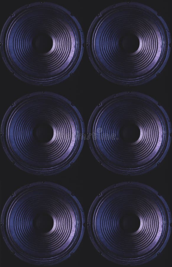 Close-up of Speakers Membrane on Black Background with Colored Lighting ...