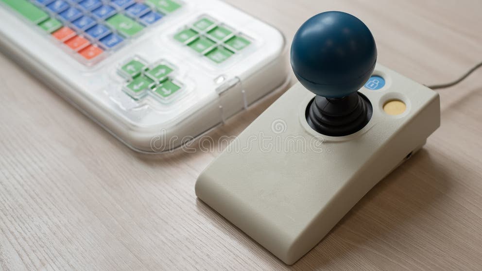 Close-up of a Specialized Computer Mouse and Keyboard for People with ...