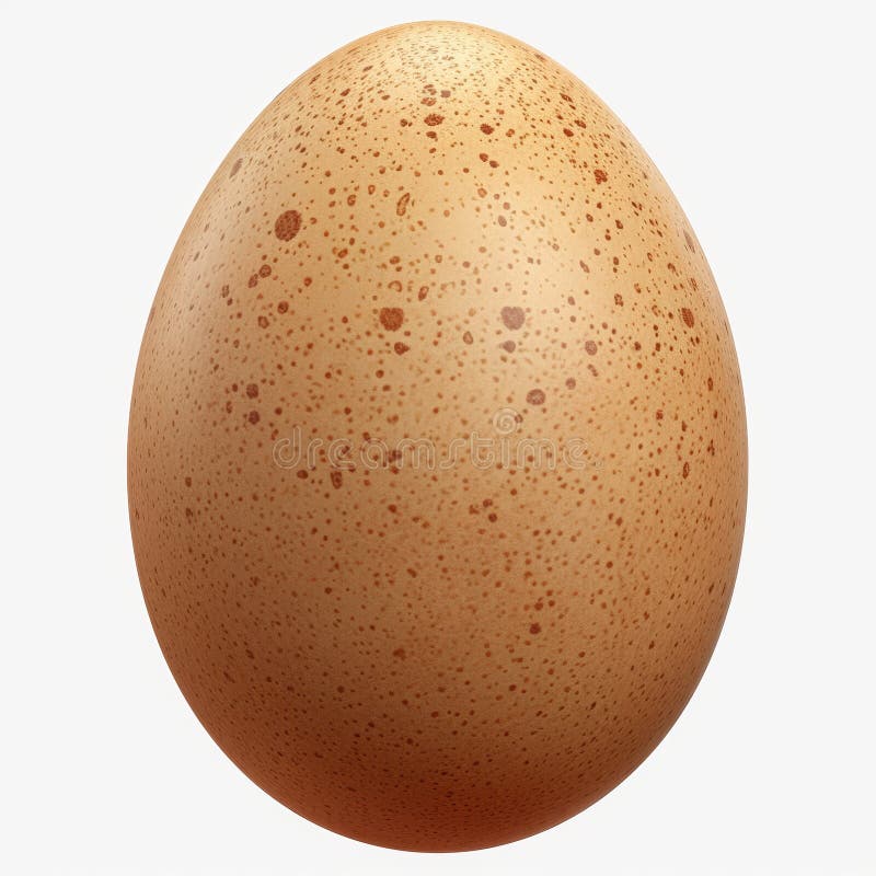 Closeup of a Speckled Brown Egg Isolated on White Background Stock ...