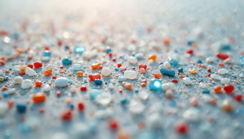 Close-up Speckled Texture of Microplastics. Colorful Plastic Granules ...