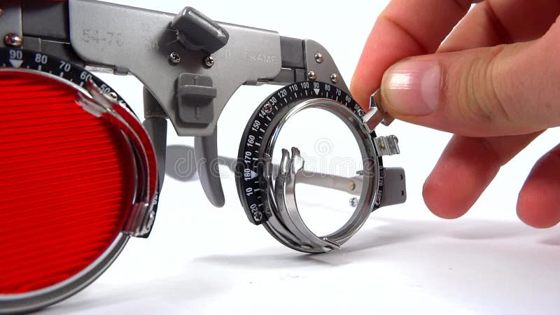 Close Up Spectacles Used for Eyesight Tests with Red Filter Lens ...