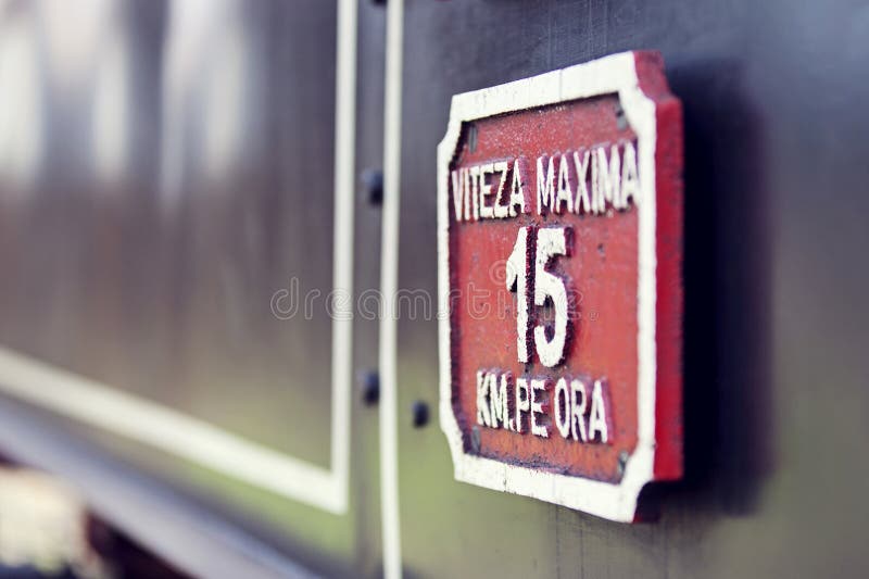 Close Up of Speed Sign on Old Railway Steam Engine Stock Photo - Image ...