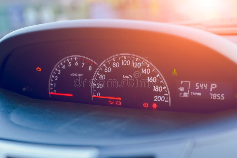 Close-up of a Speedometer on a Car Dashboard Showing Speed Stock Image ...