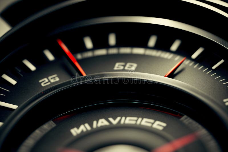 A Close Up of a Speedometer on a Car. Generative AI Stock Illustration ...
