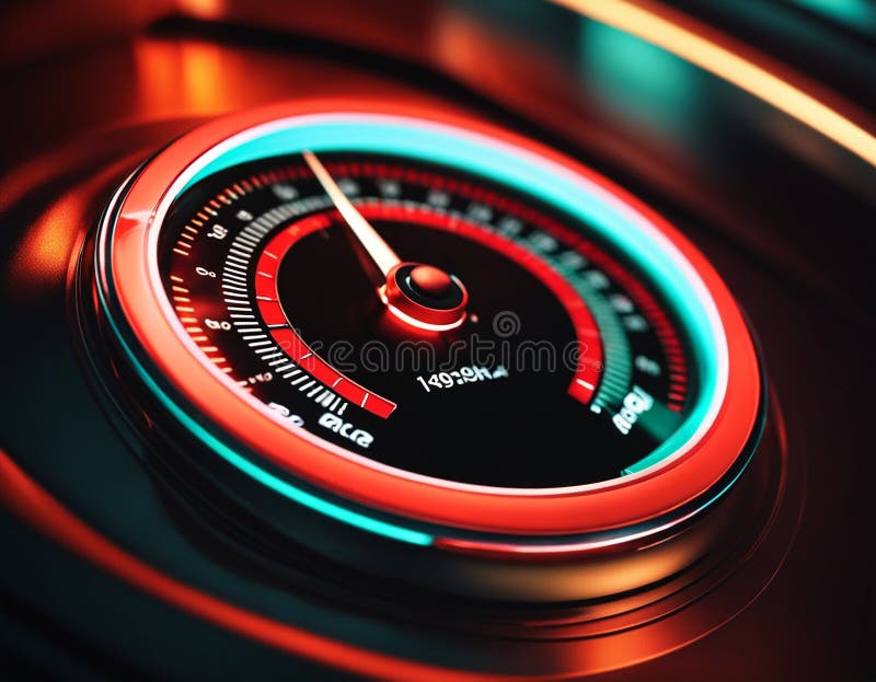 A Close Up of a Speedometer Stock Illustration - Illustration of update ...