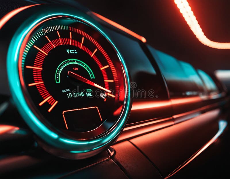 A Close Up of a Speedometer Stock Illustration - Illustration of ...