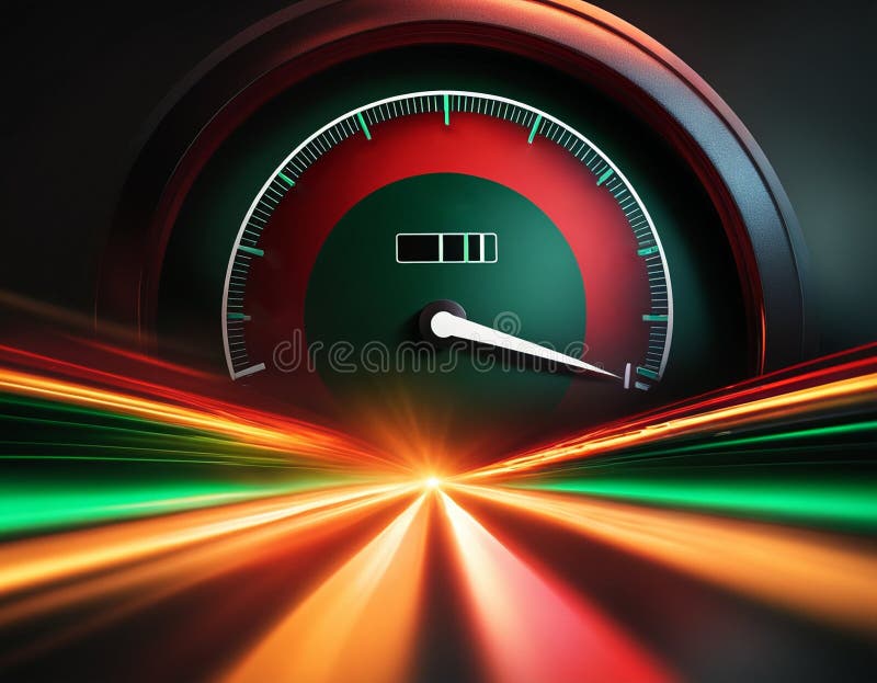 A Close Up of a Speedometer Stock Illustration - Illustration of sports ...