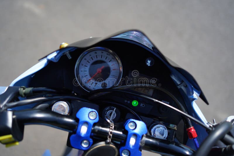 Close Up of Speedometer, 4-Stroke Underbone Motorcycle Stock Photo ...
