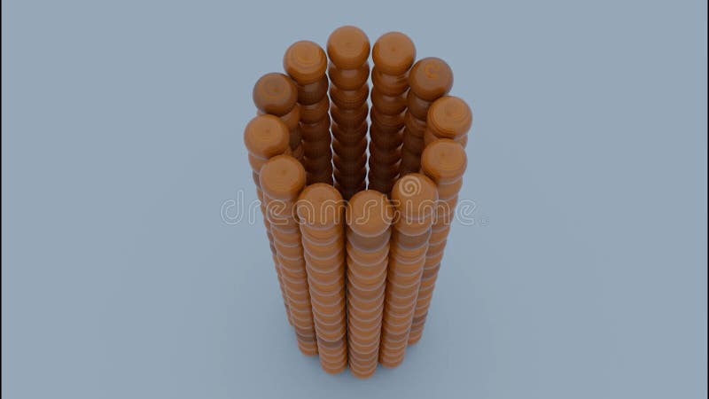 Close Up of a Sphere Falling on the Abstract Tower of Small Balls and ...