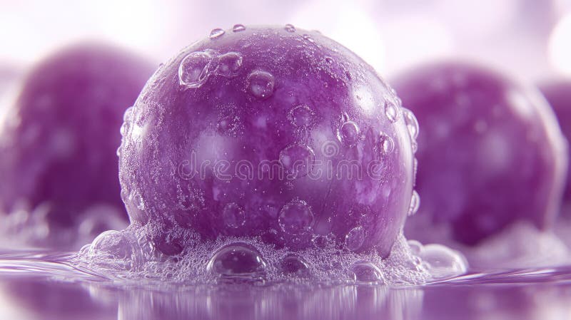Close-up of a Sphere-shaped Object, Deep Purple in Color, Surrounded by ...