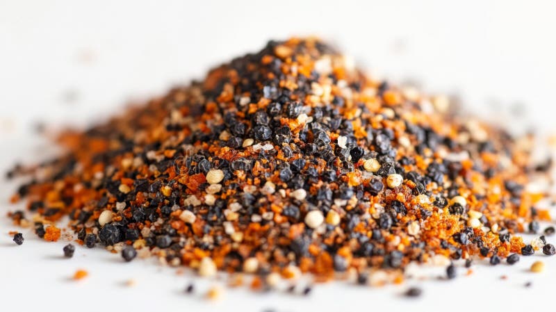 Close-up of a Spice Blend on White Background Stock Illustration ...