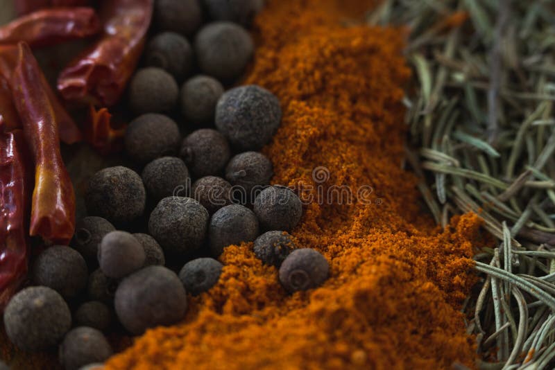 Close-up of spices stock photo. Image of cuisine, assorted - 99473754