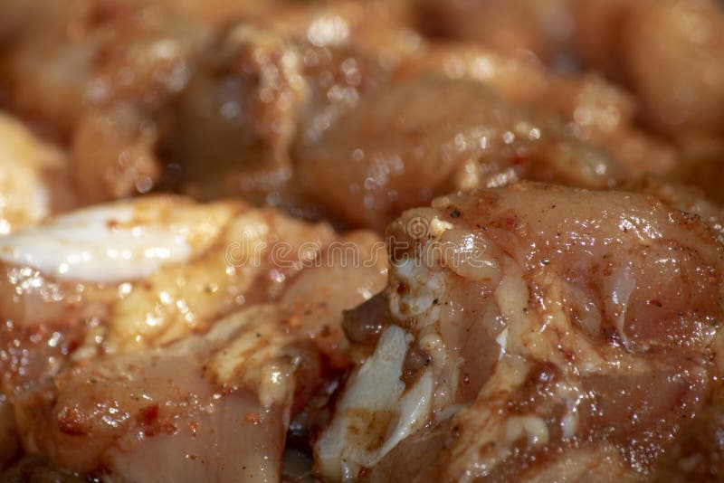 Close Up of Spicy Chicken Meat Stock Photo - Image of background ...
