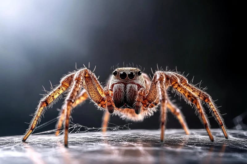 Close-up of a Spider in Its Web, Showcasing Intricate Details of Its ...