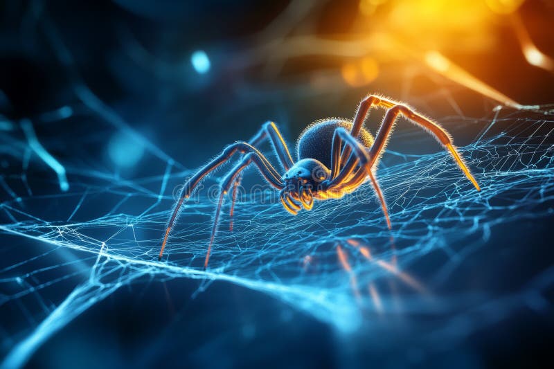 Close-up of a Spider in Its Web, Showcasing Intricate Details of Its ...