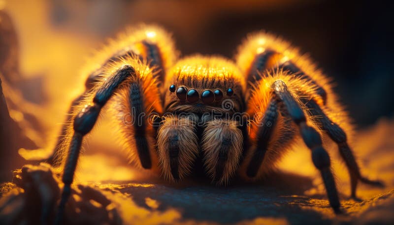 Close Up of Spider Sitting on the Ground. Generative AI Stock ...