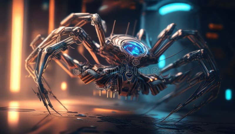 A Close Up of a Spider on a Table. Generative AI Image. Stock ...