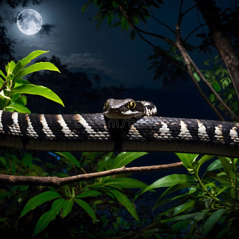 Close Up of Spider Tailed Horned Viper Using Tail To Attract Prey with ...